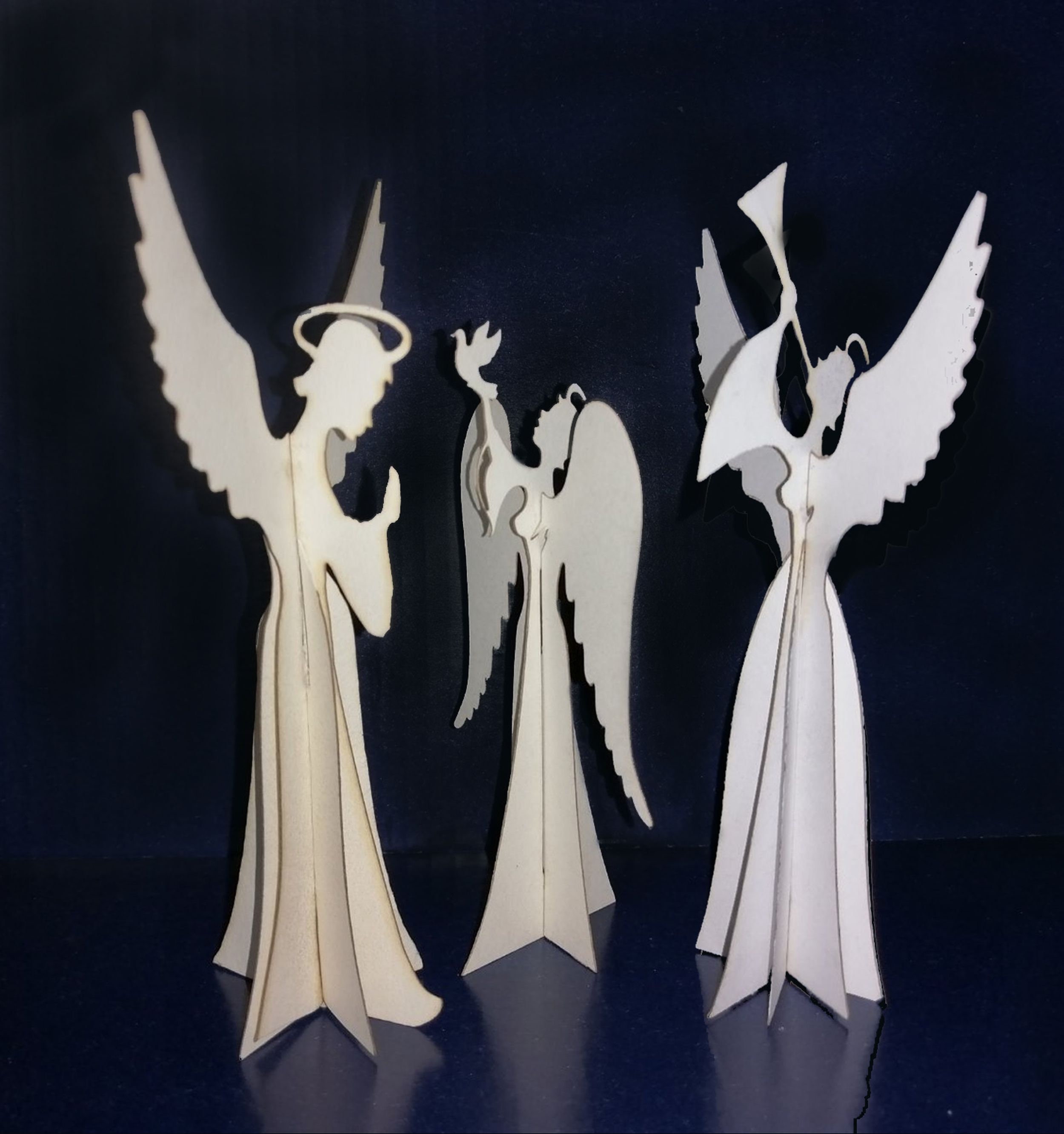 3 Christmas Angels Figurines, Christmas Angels SVG, Christmas Angel ...