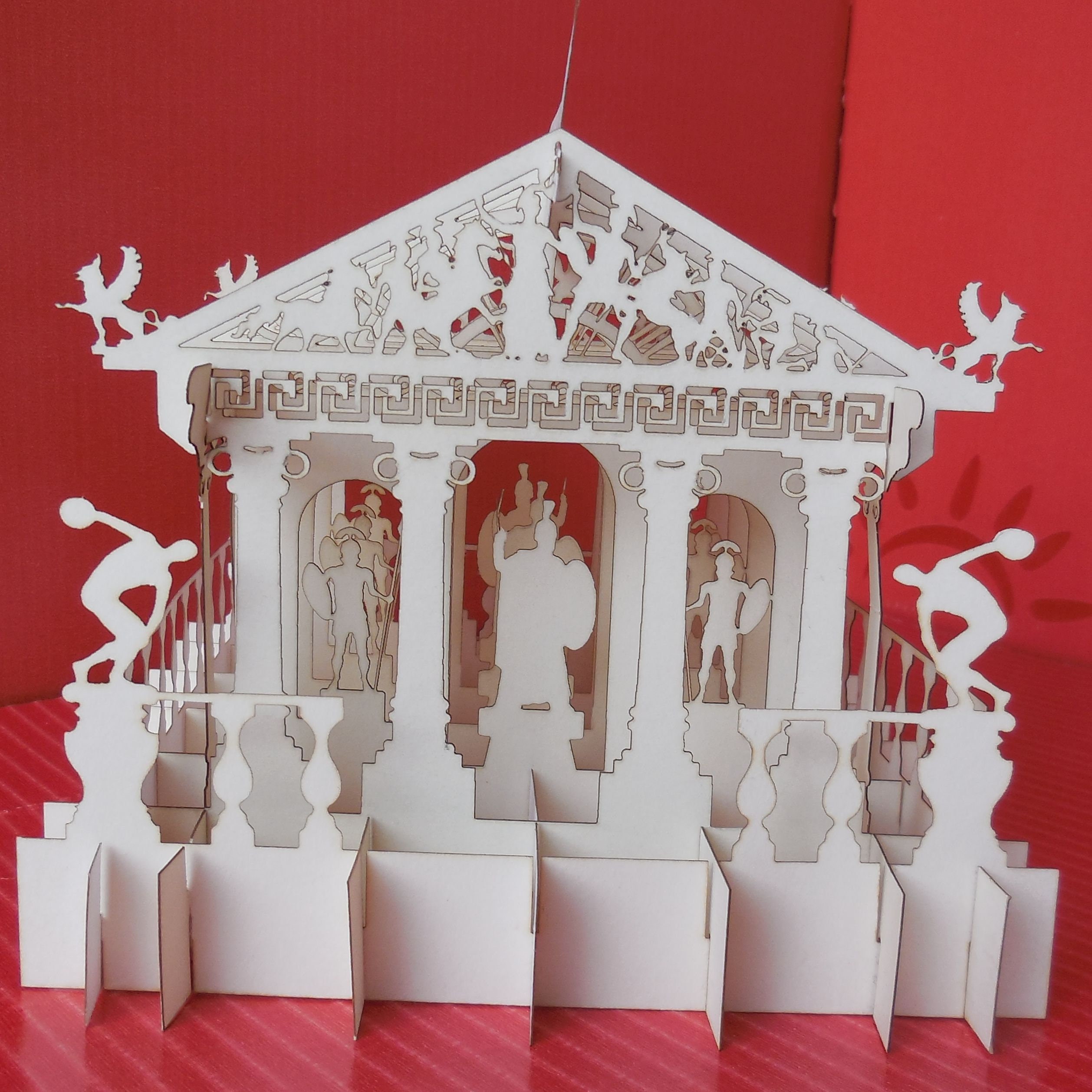 Parthenon - 3D Folding Template for Paper Cutting. PDF, SVG, - Etsy