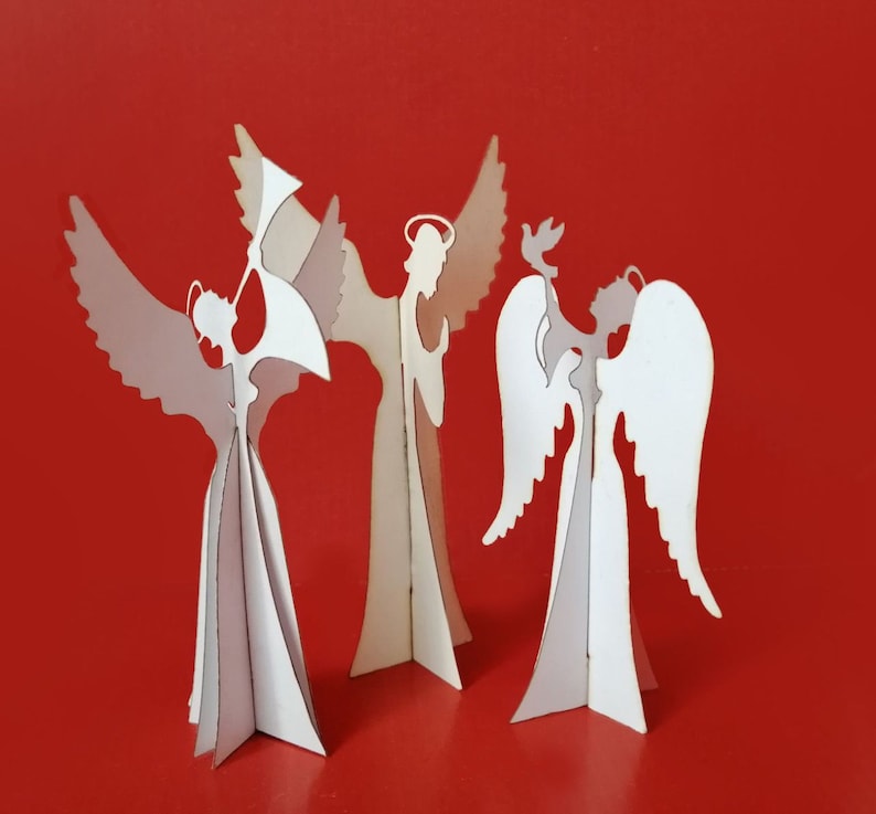 3 Christmas Angels Figurines Christmas Angels SVG Christmas - Etsy