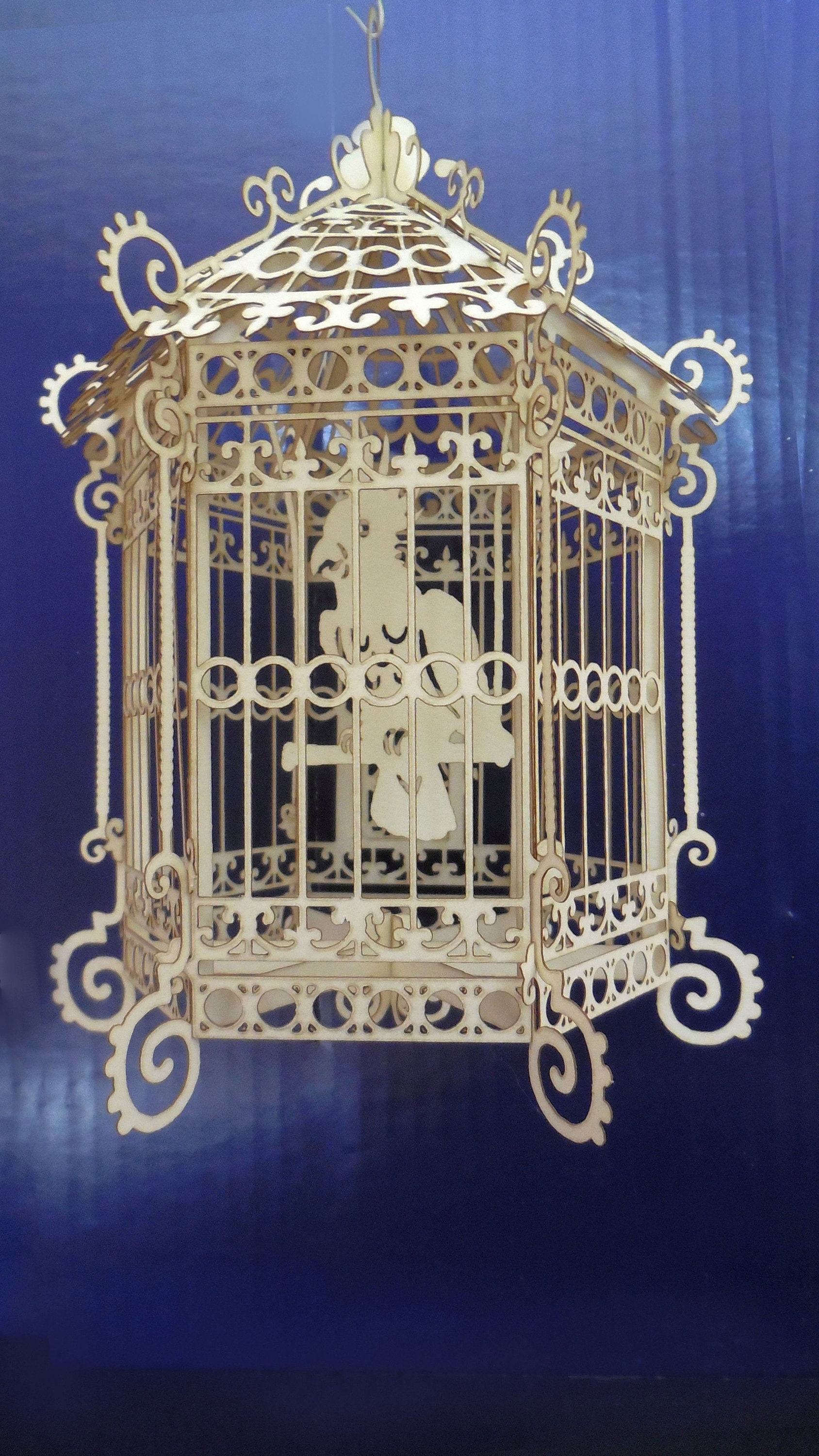 Parrot in a Cage-3d Template for Cutting Paper-svg - Etsy