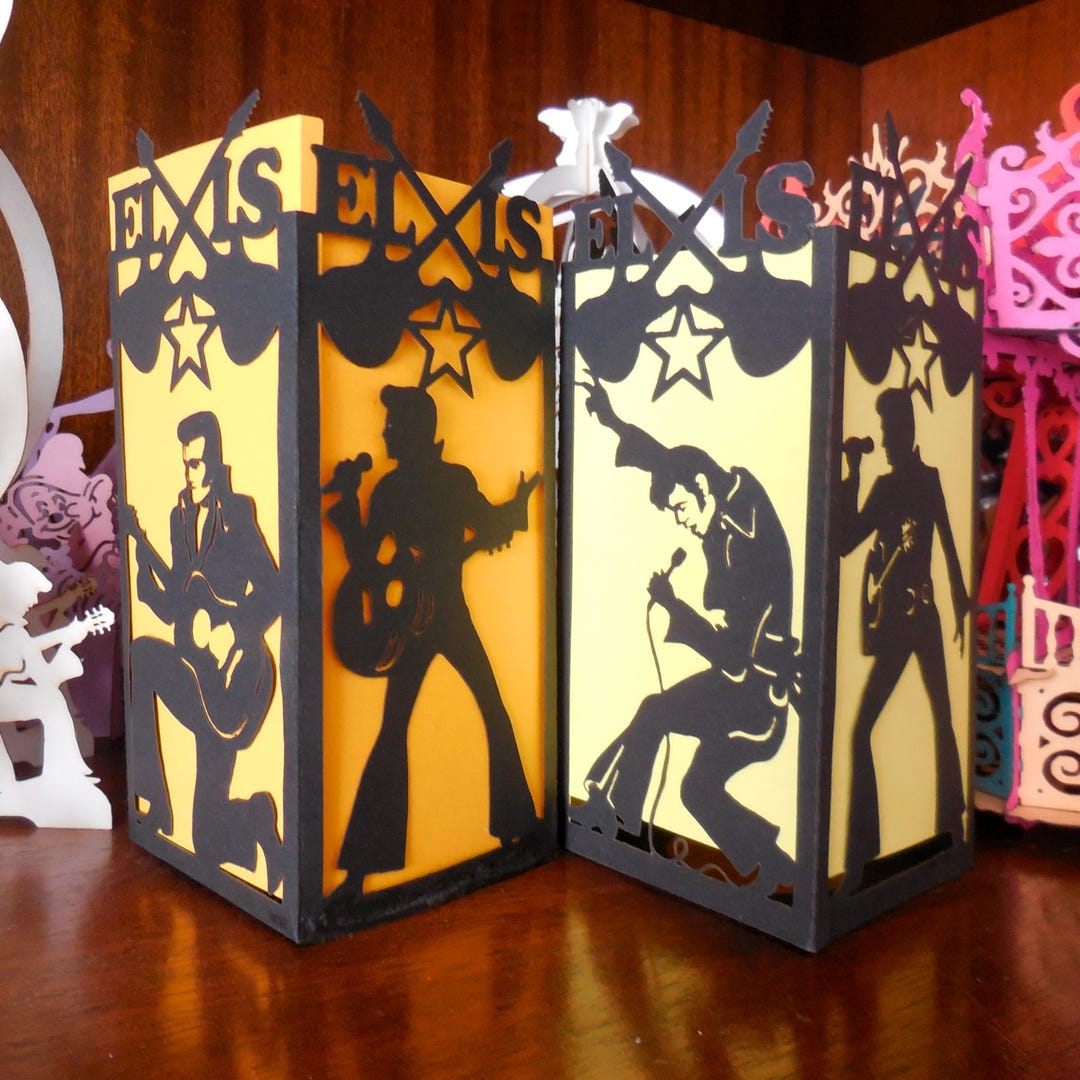 Elvis Presley Paper Lantern Template: 3D Tea Light Silhouette (digital ...