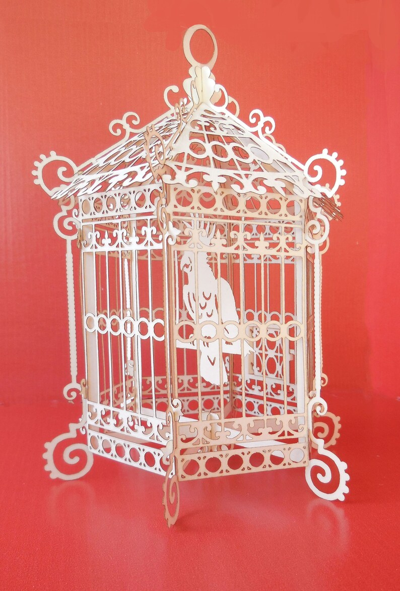 Parrot in a Cage-3d Template for Cutting Paper-svg - Etsy