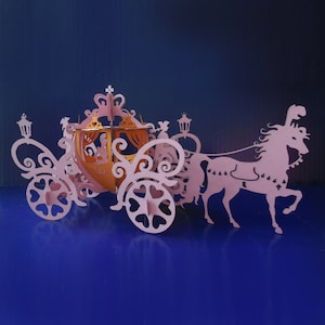 3D Cinderella Carriage Paper Cutting Template (digital Download) - Etsy