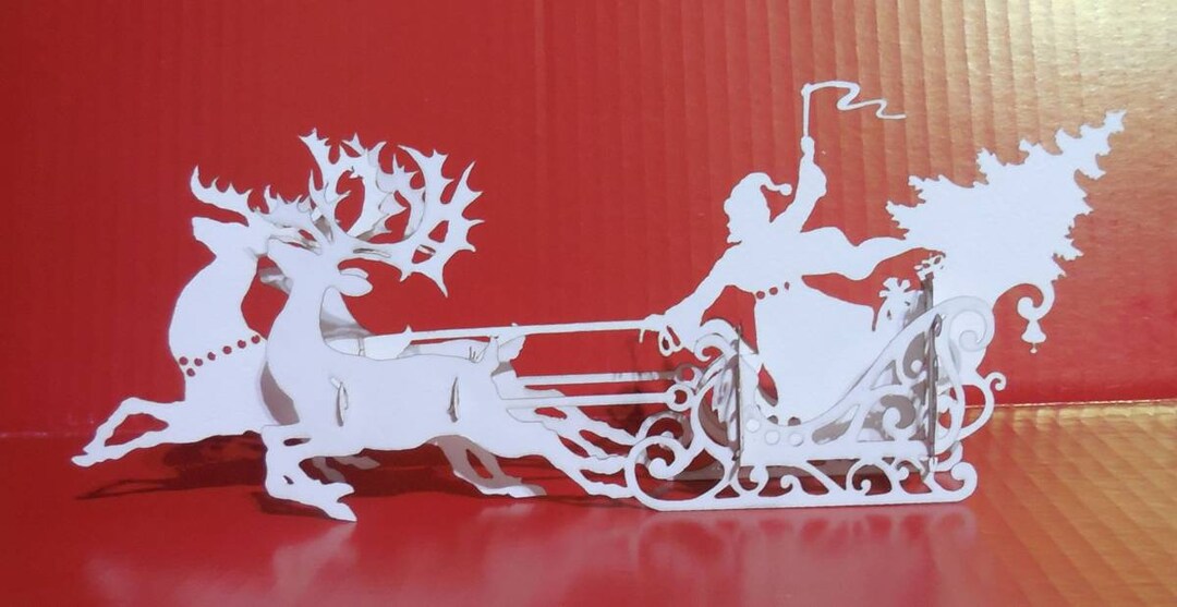 Santa Claus With the Deer Travels - Folding Template for Cutting PDF ...