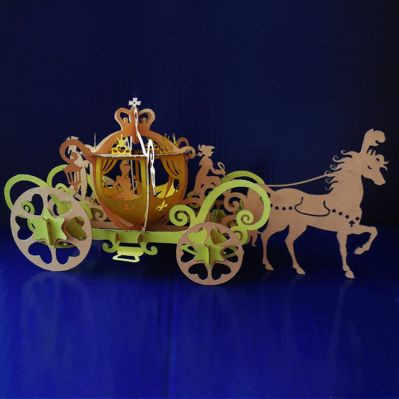 3D Pumpkin Carriage Paper Cutting Template (digital Download) - Etsy