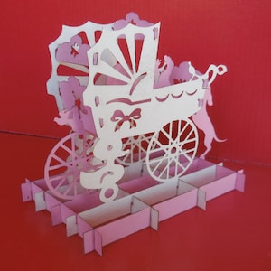 3D Baby Stroller - Template for Cutting Paper - SVG - Etsy