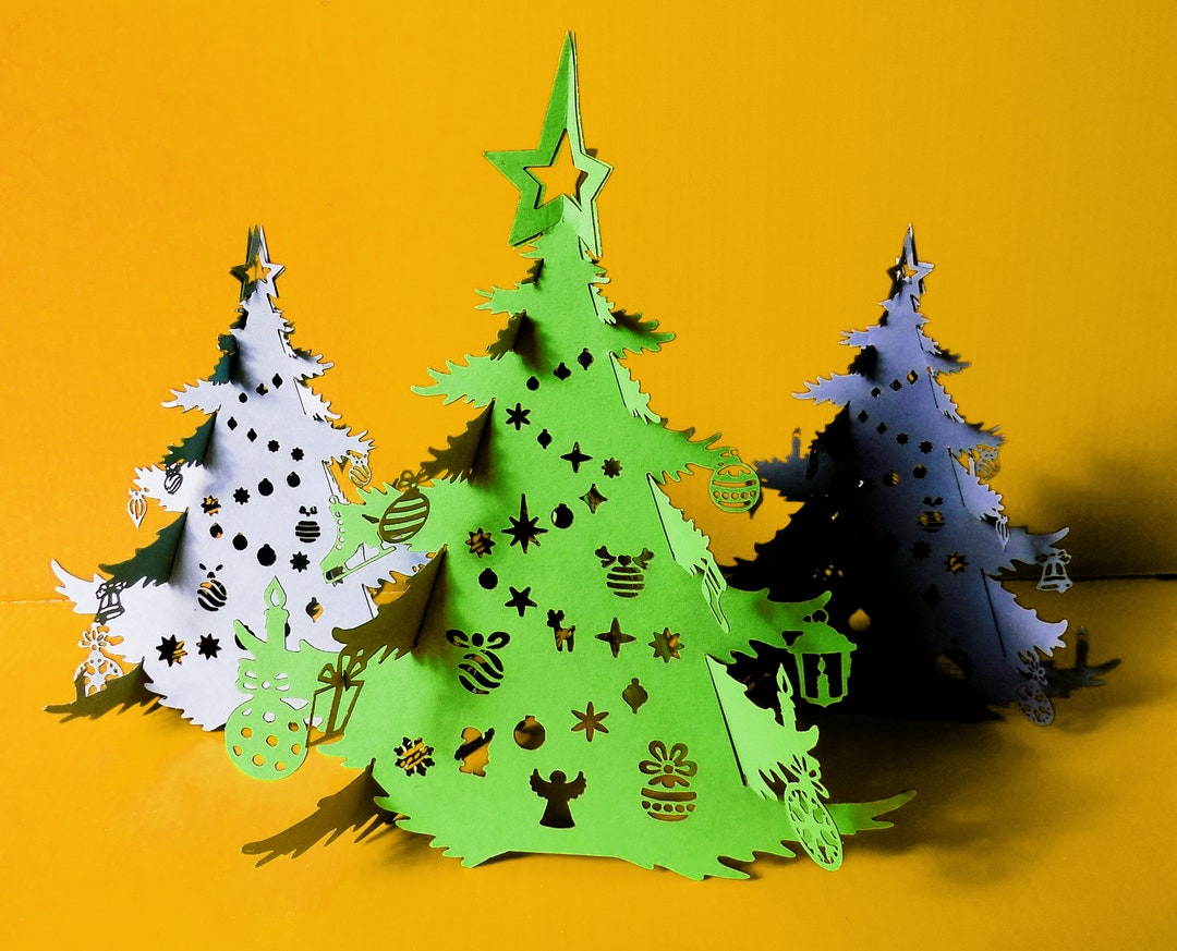 Christmas Tree With Three Walls, Christmas Tree 3D Template - Etsy