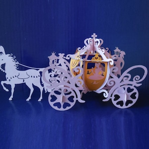 3D Cinderella Carriage Paper Cutting Template (digital Download) - Etsy