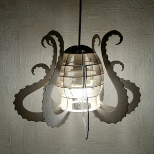 Octopus Hanging Lamp Chandelier, Pendel Template SVG, Lampshade Octopus ...