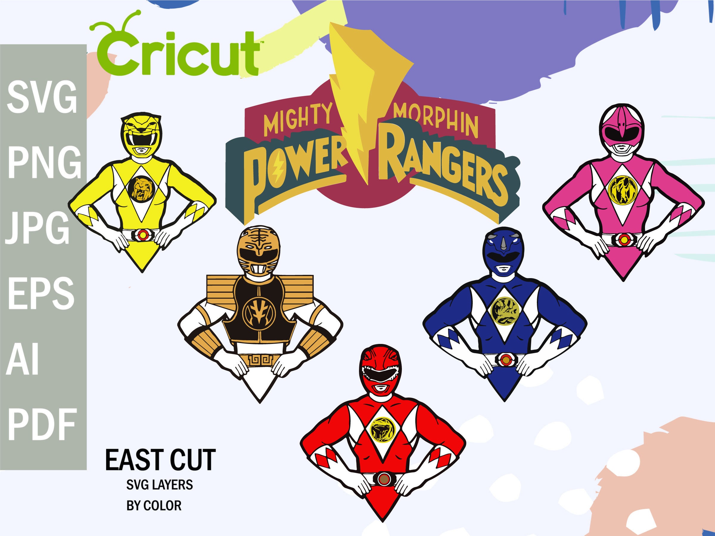 Red Power Rangerssvg files for cricutkids svgmonogram | Etsy