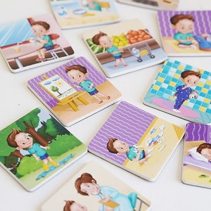 72 Magnetic Daily Activity Cards-visual Schedule Kids-toddler Routine ...