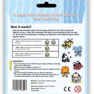 FEVER ZOO - Stick-on Fever Indicators - Temperature Monitoring for Kids ...
