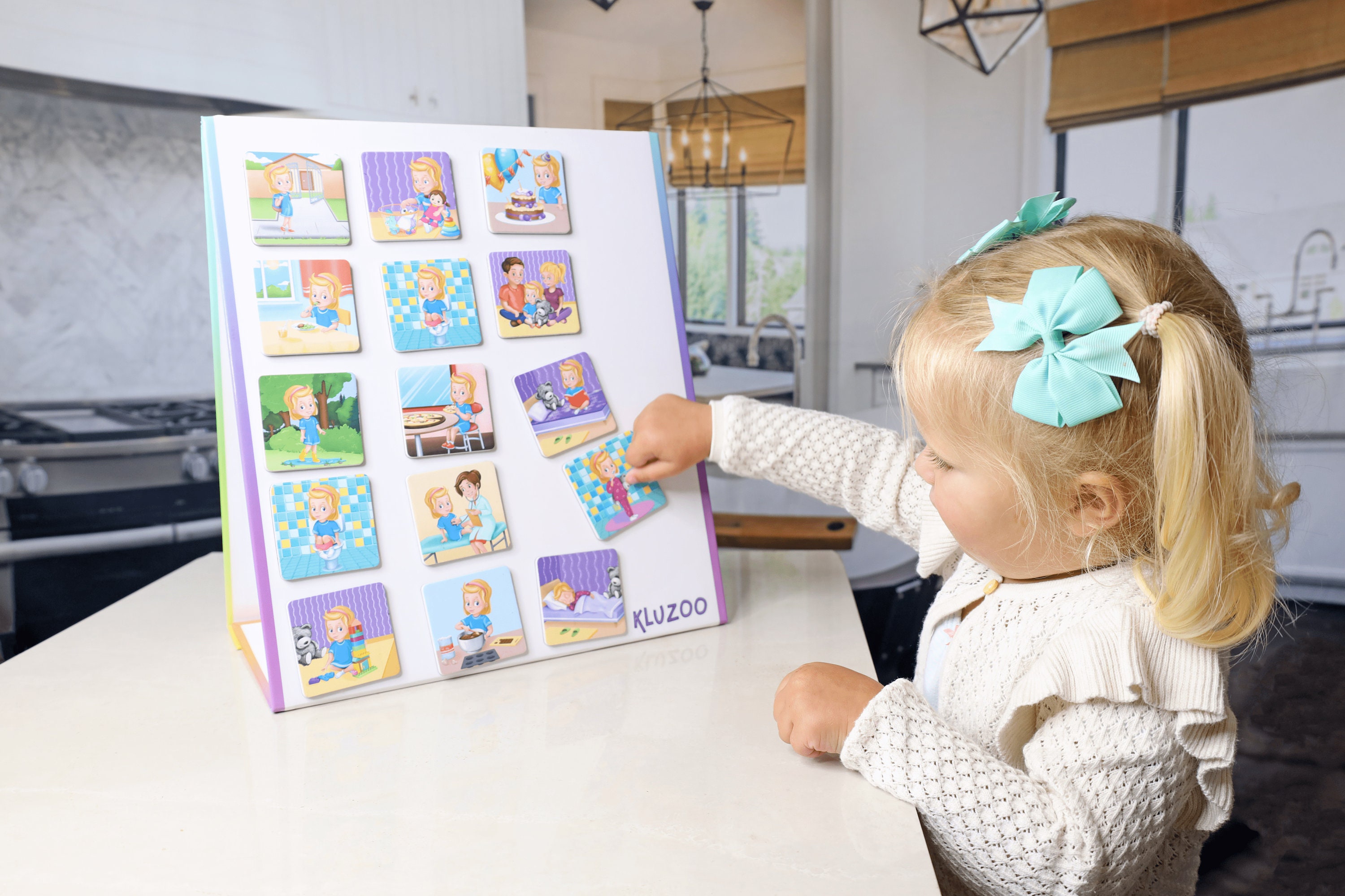 Dayplanner Board for Kids With 72 Magnetic Cards-visual Schedule Kids ...