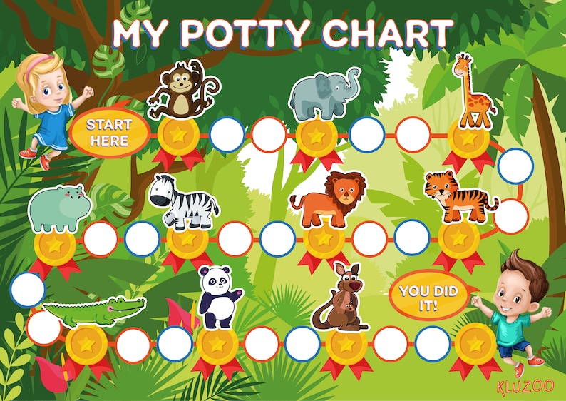 Potty Training Reward Chart Printable - Instant Download - A4/A3/A5 ...
