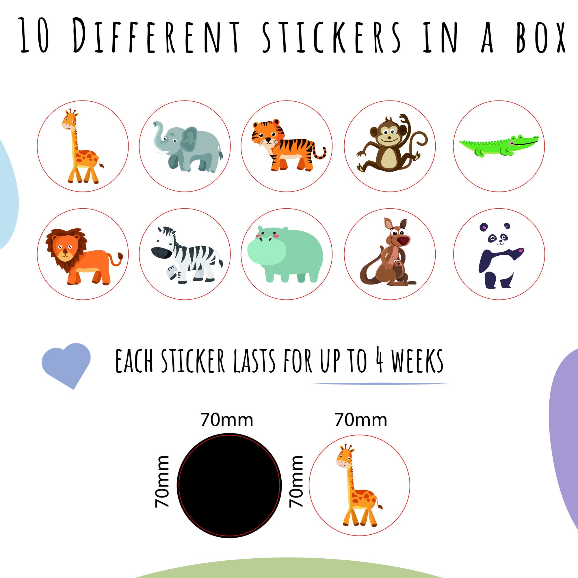 10 Magic Stickers-potty Training Stickers-animal Stickers-potty ...