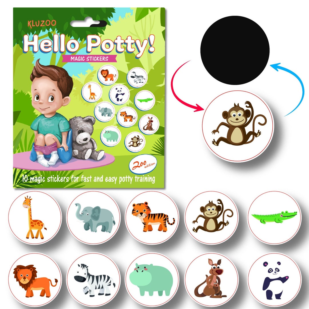 10 Magic Stickers-potty Training Stickers-animal Stickers-potty ...