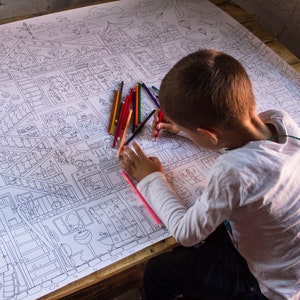 XXL Giant Coloring Poster With Home - Indoor Activities for Kids ...