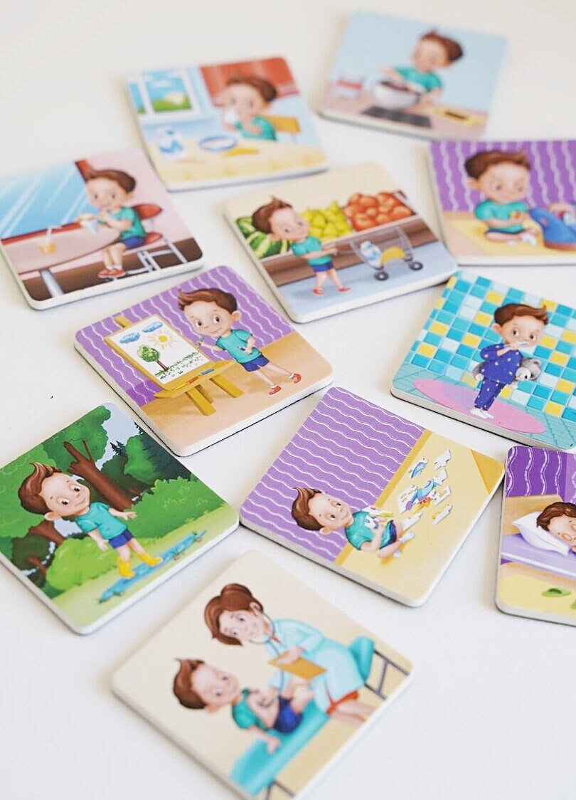 72 Magnetic Daily Activity Cards-visual Schedule Kids-toddler Routine ...