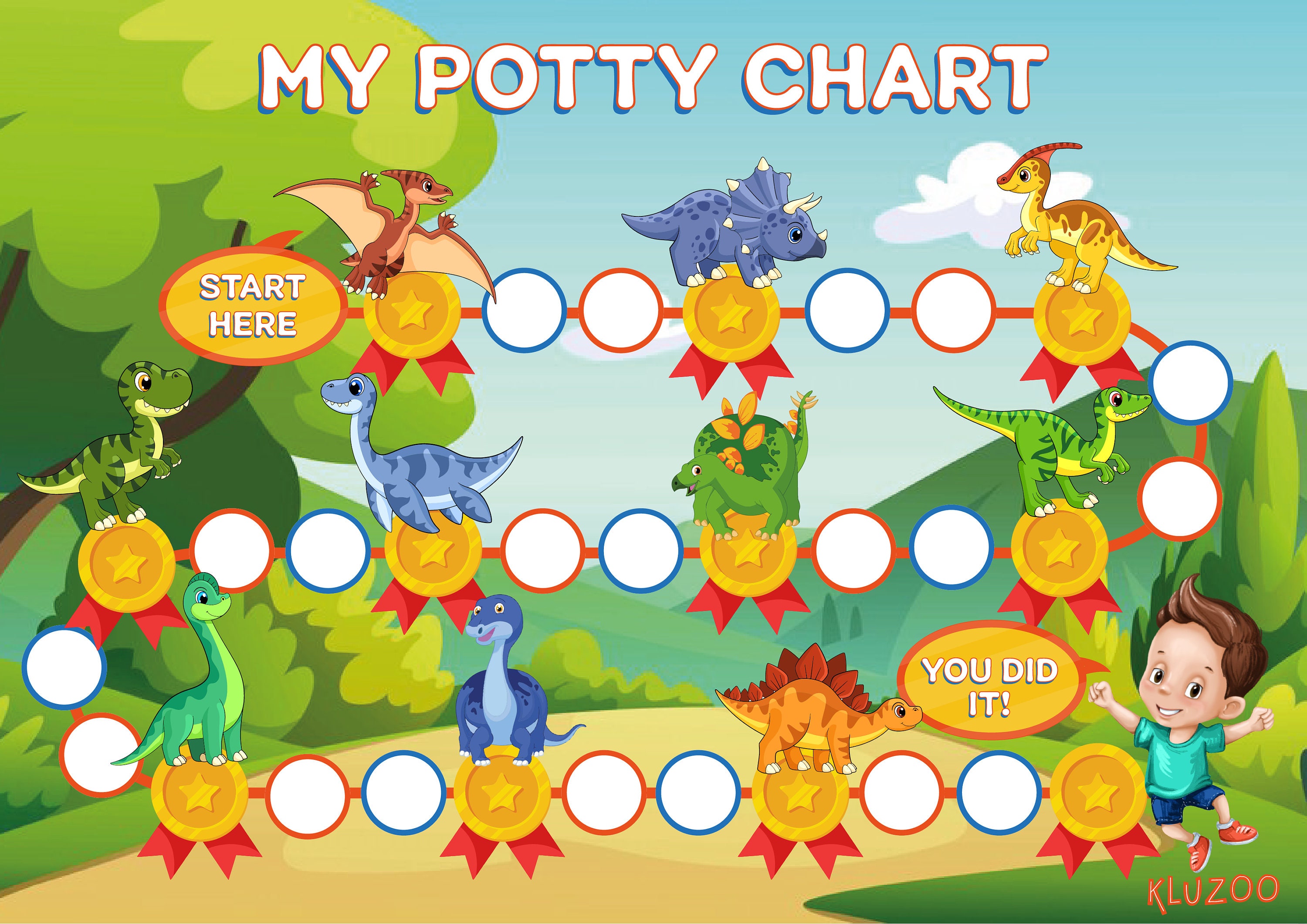 Potty Training Reward Chart Printable - Instant Download - A4/A3/A5 ...