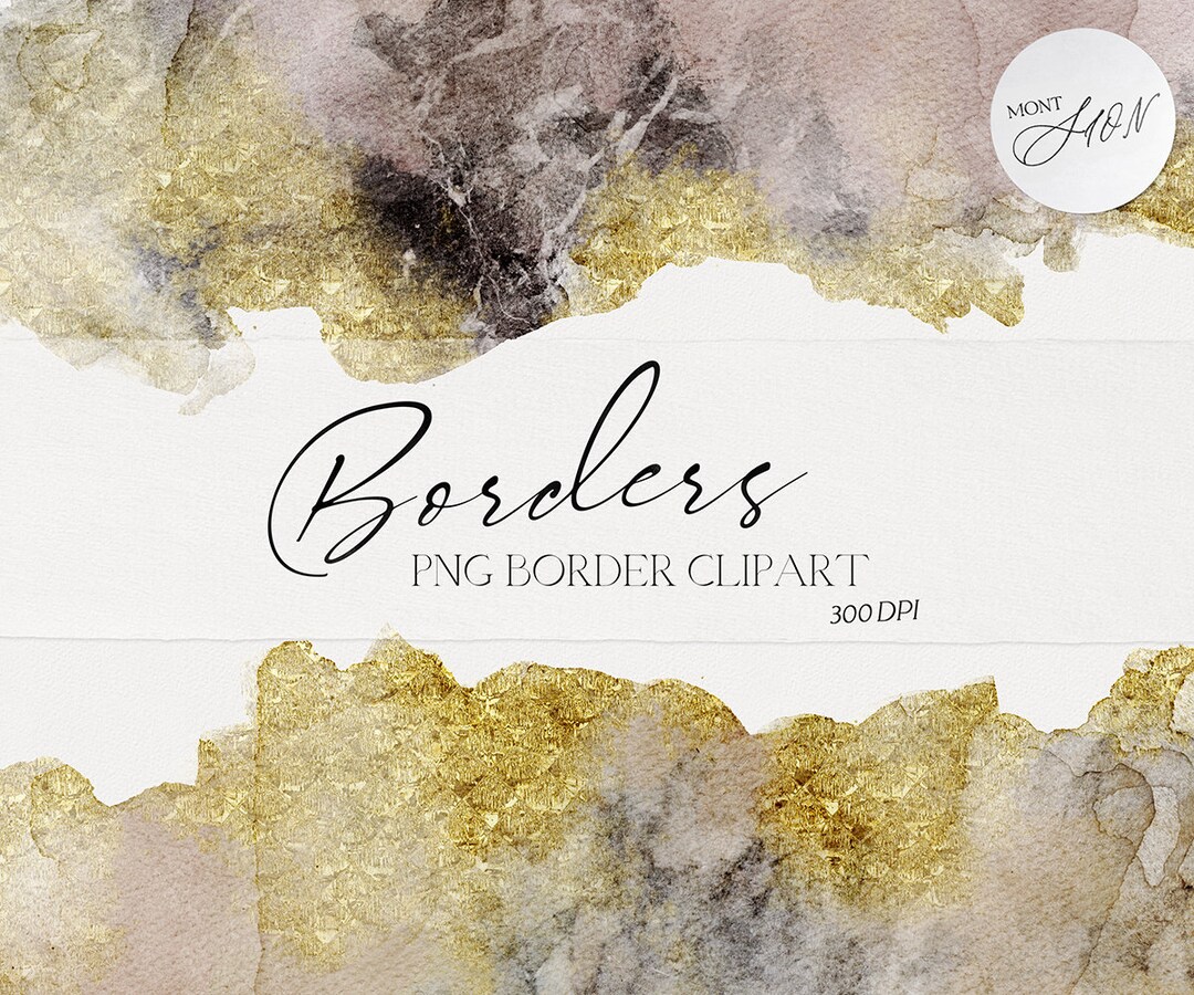 Aesthetic Borders Clipart, Gold Abstract Borders, Transparent ...