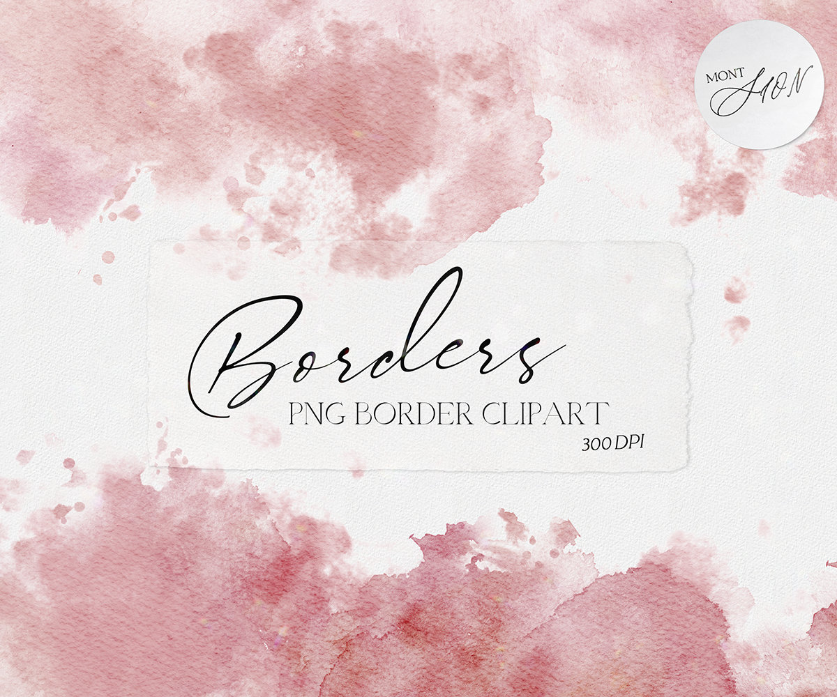 Watercolor Border, Abstract Borders Clipart, Watercolor Texture PNG ...