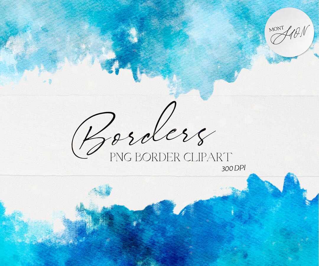 Watercolor Border, Abstract Borders Clipart, Watercolor Texture PNG ...