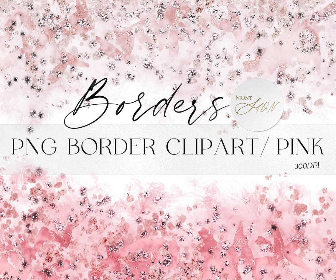 Aesthetic Borders Clip Art Set Pink/orange/glitter Border - Etsy