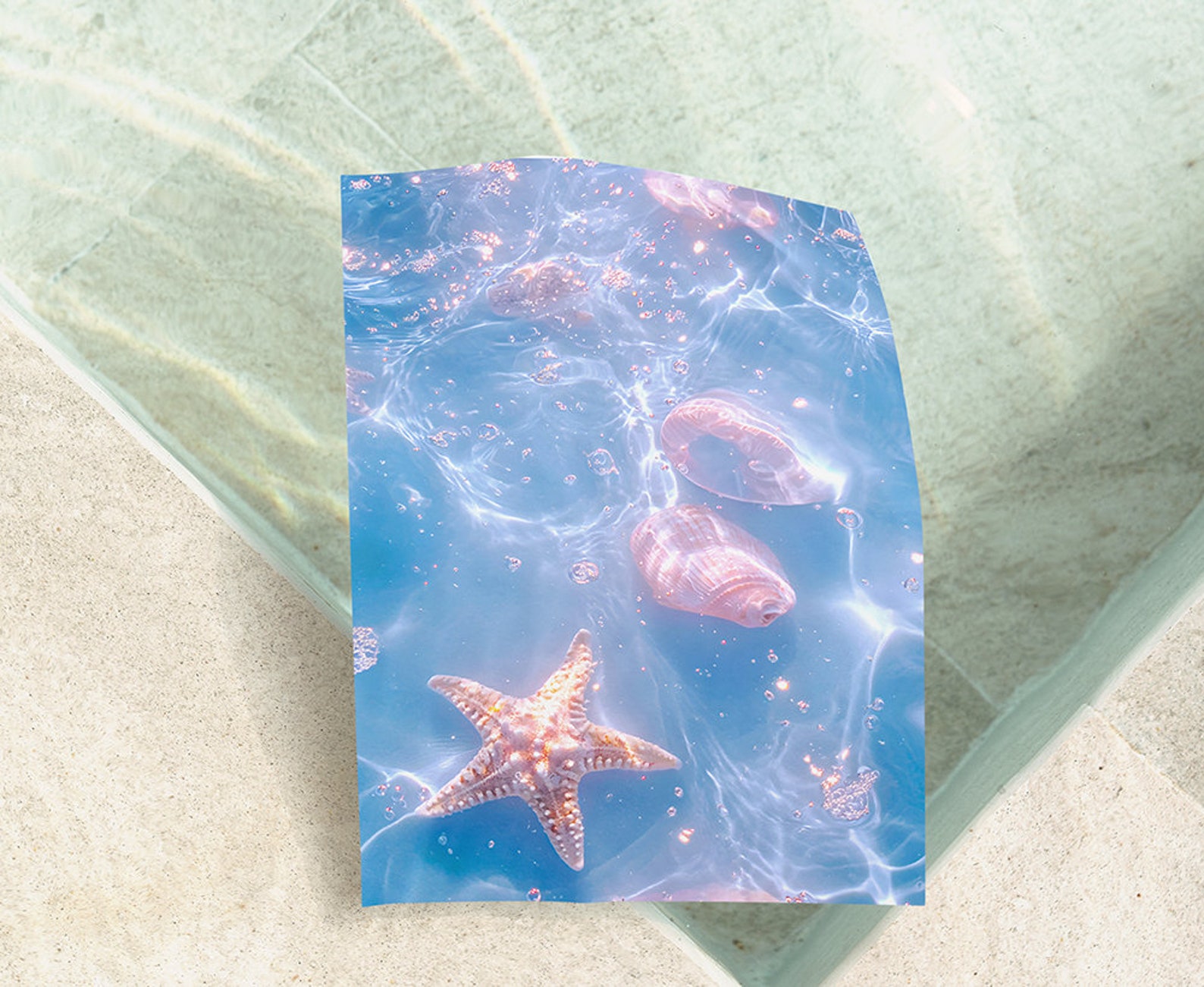 Starfish Underwater Digital Papers, Sea Aesthetic Backgrounds, Digital ...