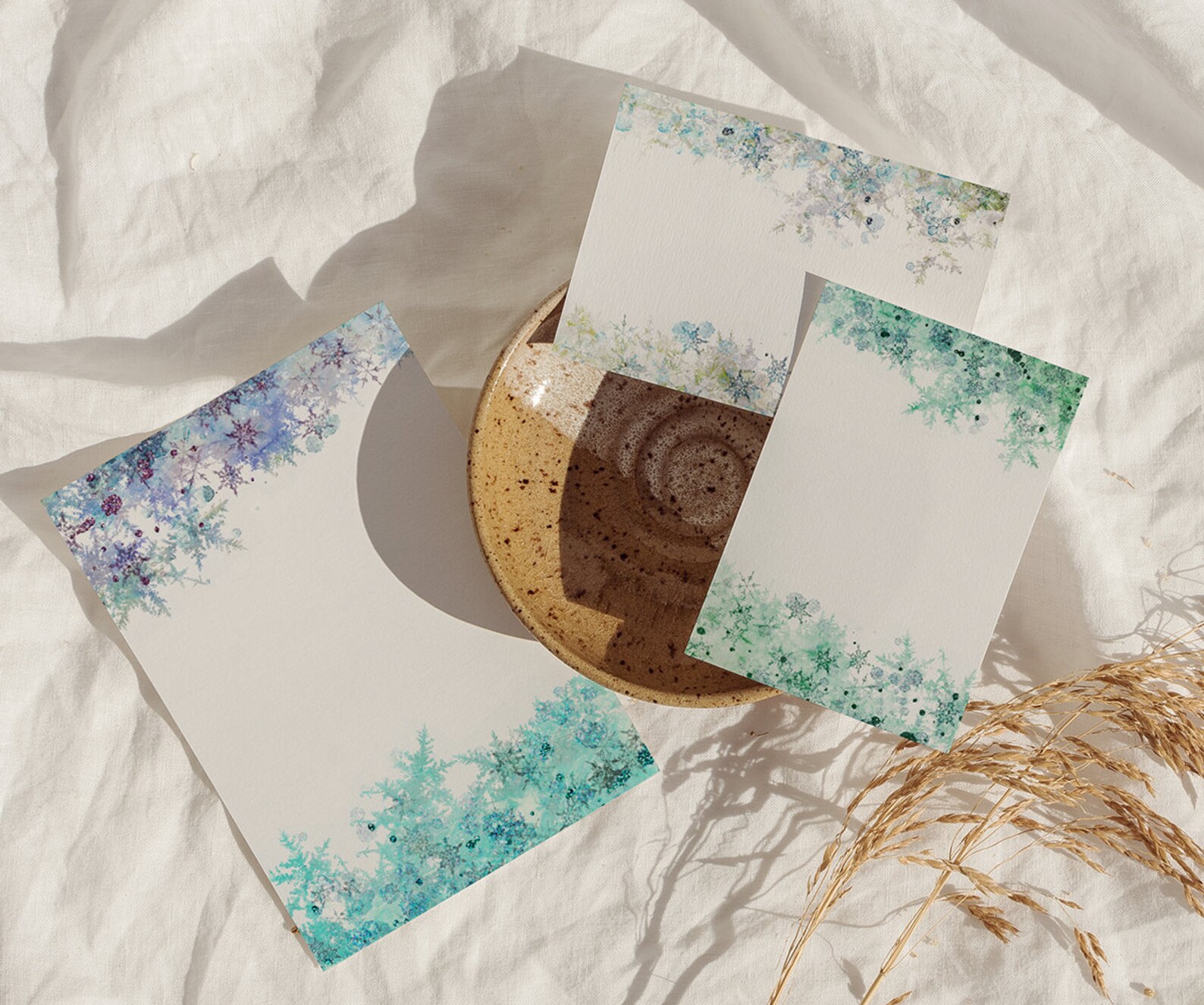 Frost Borders Clip Art Set, Blue/purple/green/glitter/aesthetic Clipart ...