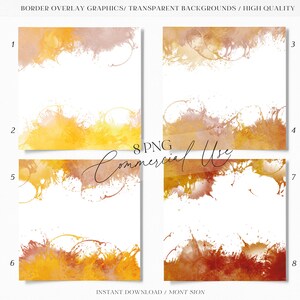 Abstract Borders Clipart, Orange Watercolor Border, Watercolor Texture ...