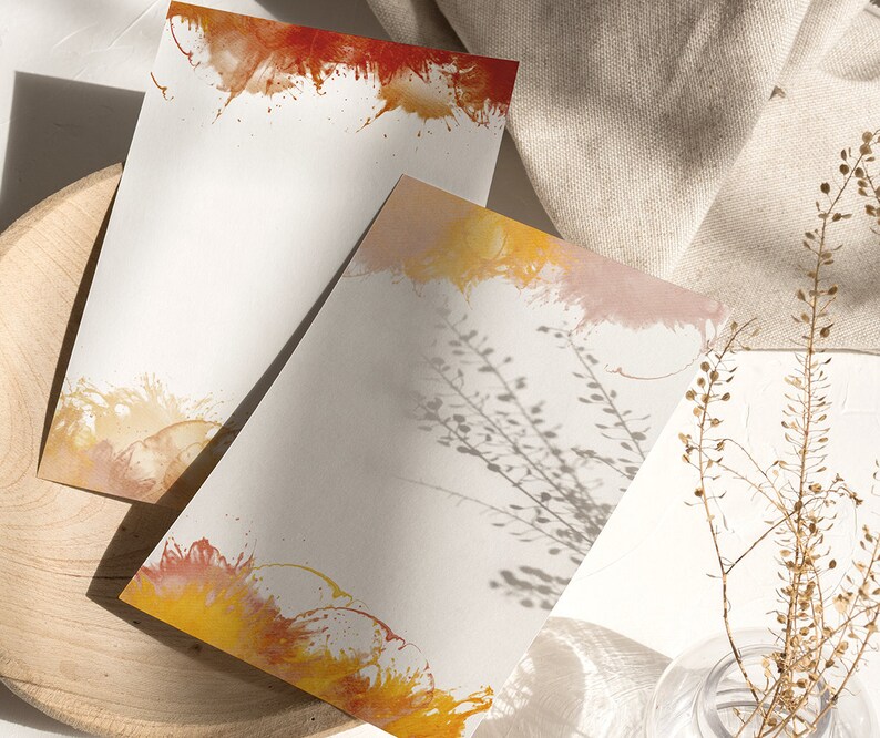 Abstract Borders Clipart, Orange Watercolor Border, Watercolor Texture ...