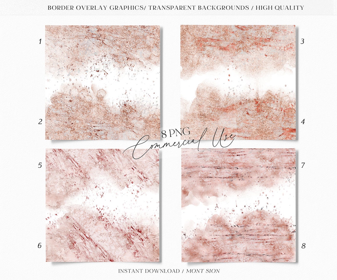 Aesthetic Borders Clipart, Rose Gold Borders, Transparent Backgrounds ...