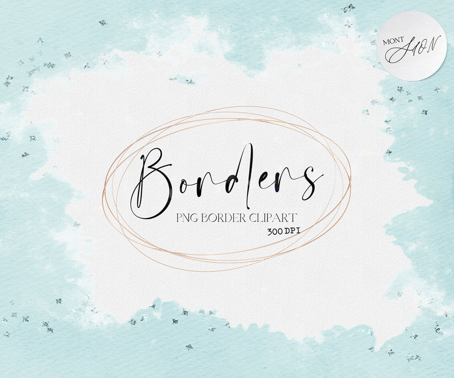 Abstract Borders Clipart, Watercolor Glitter/blue Green Border ...