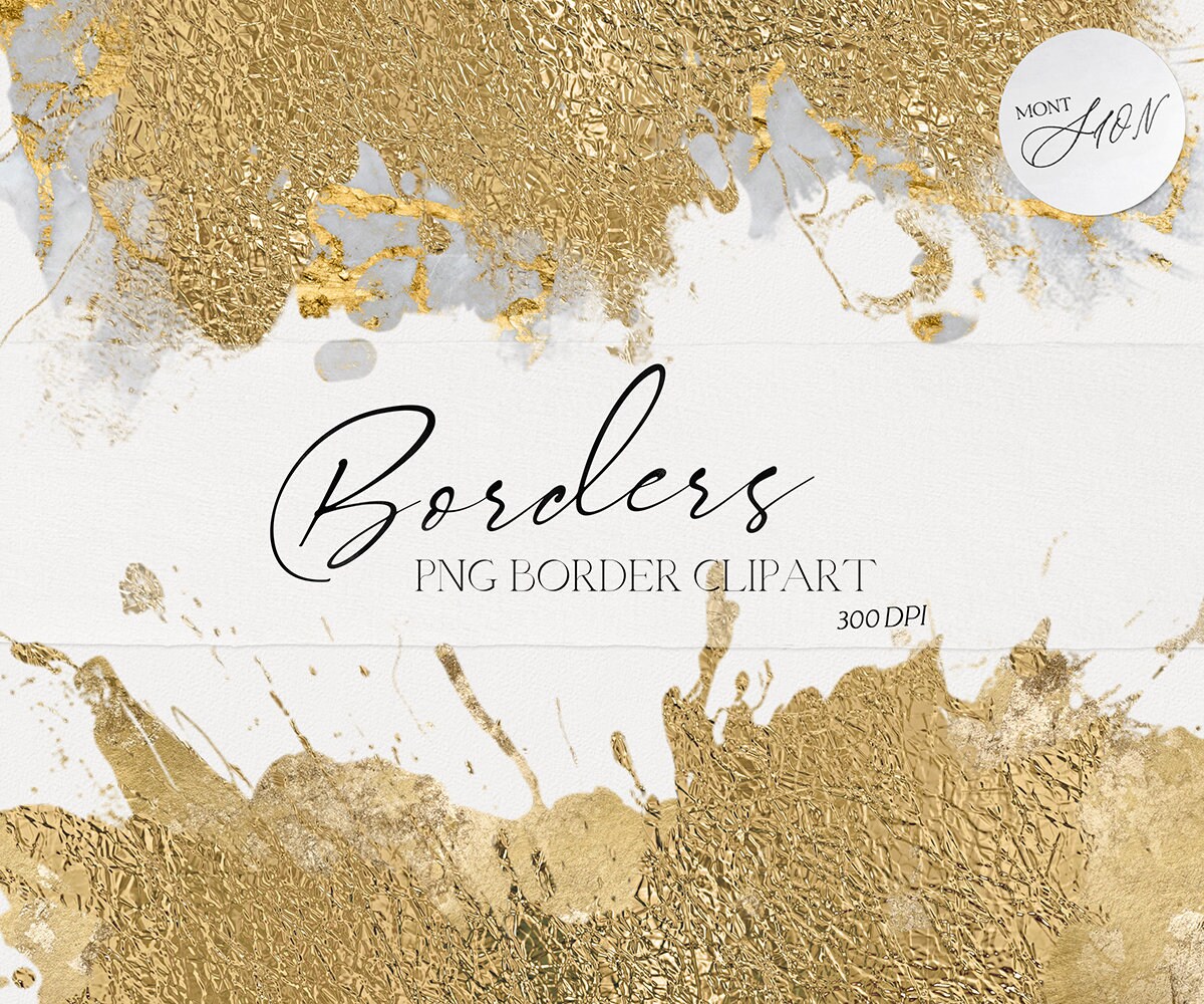 Gold Abstract Borders Clipart, Gold Border PNG, Transparent Backgrounds ...
