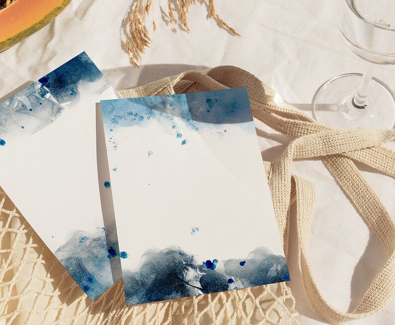 Aesthetic Borders Clip Art, Blue Watercolor/abstract Glitter Border PNG ...