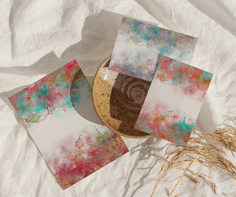 Alcohol Ink Borders Clip Art Set Pink/red/mint/gold/aesthetic - Etsy