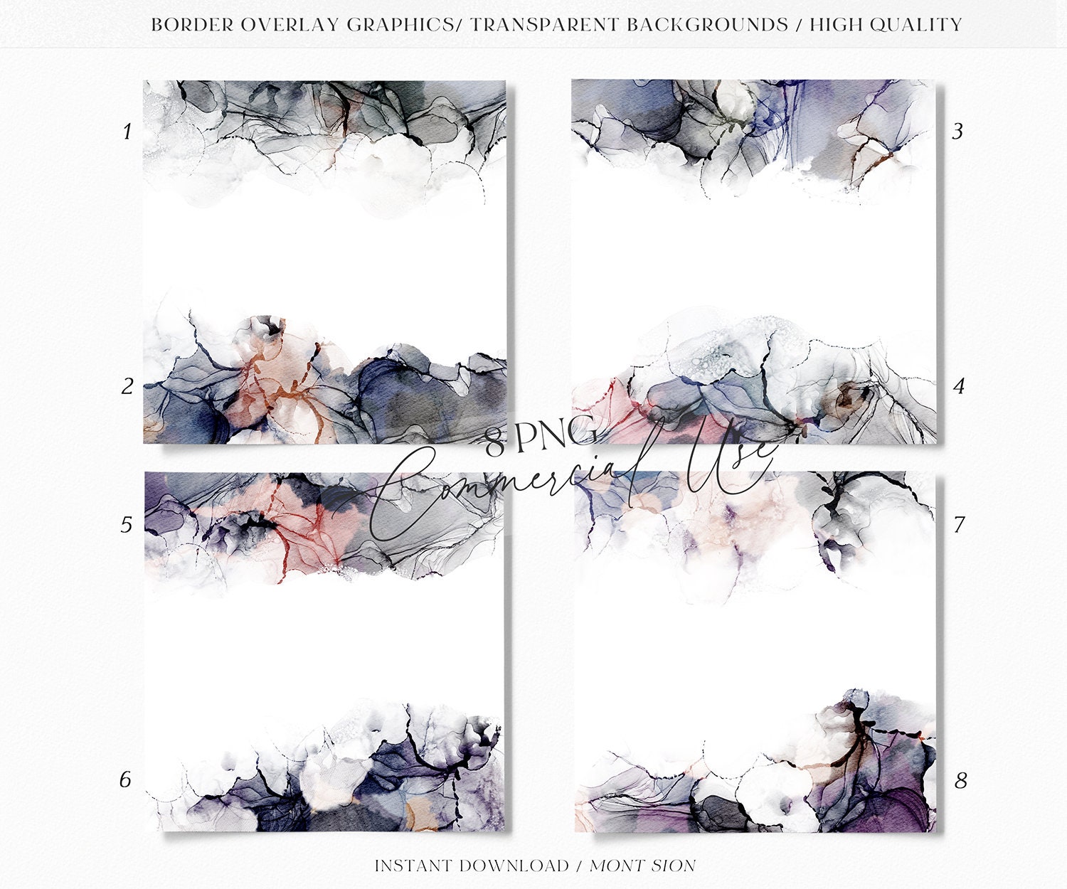 Aesthetic Borders Clipart, Abstract Navy Blue Border PNG, Transparent ...