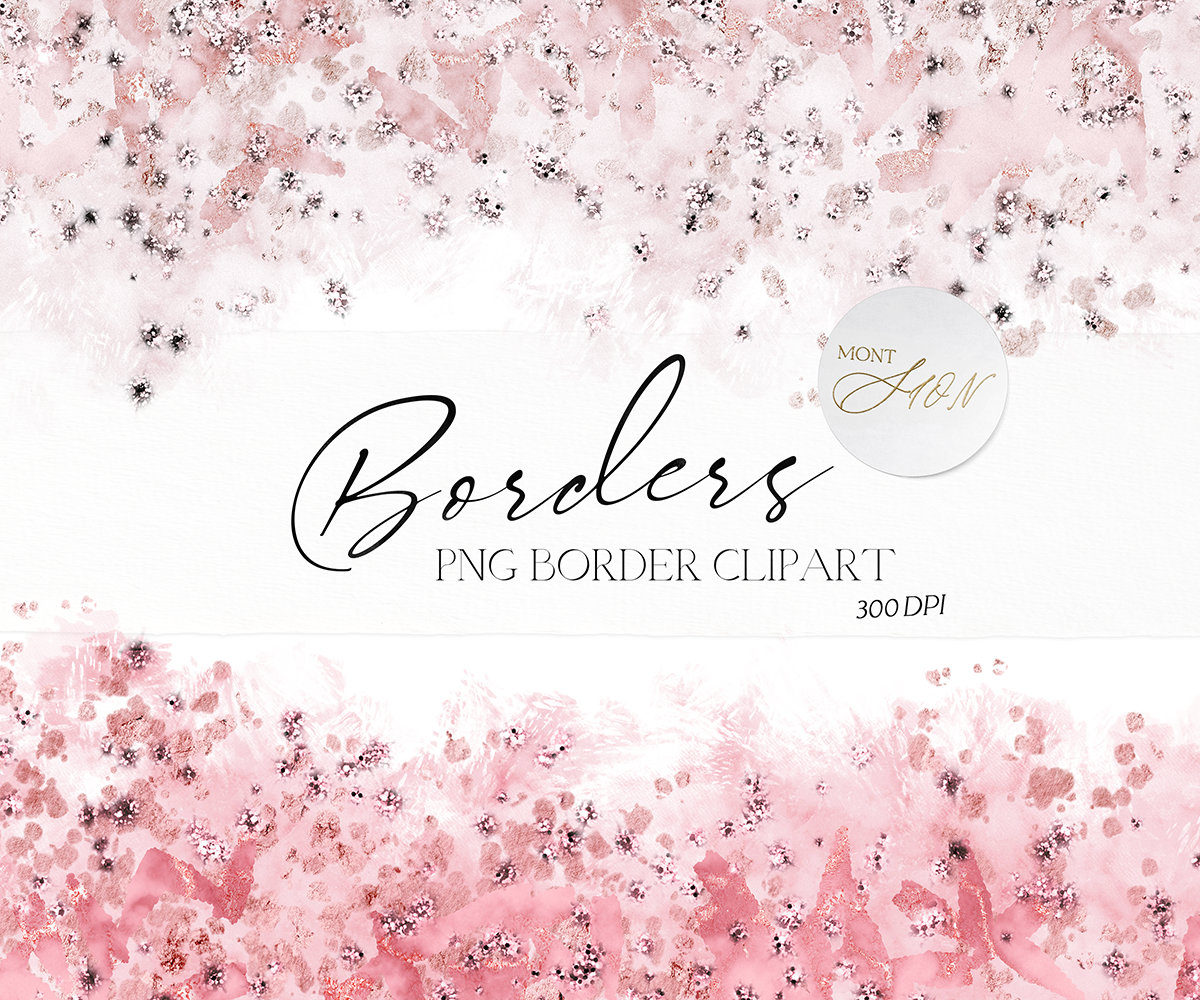 Aesthetic Borders Clip Art Set, Pink/orange/glitter Border Clipart, 8 ...
