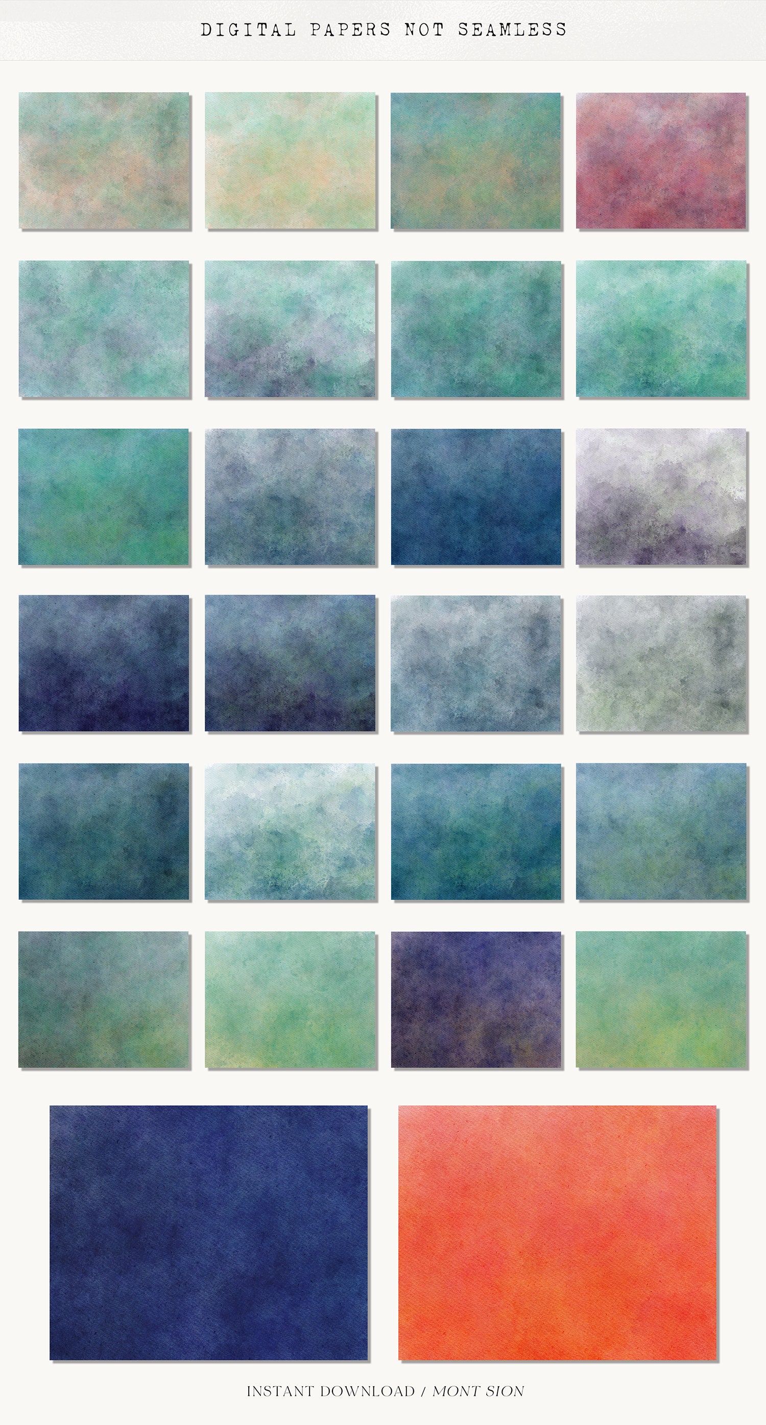 110 Huge Watercolor Digital Paper Pack, Watercolor Backgrounds ...