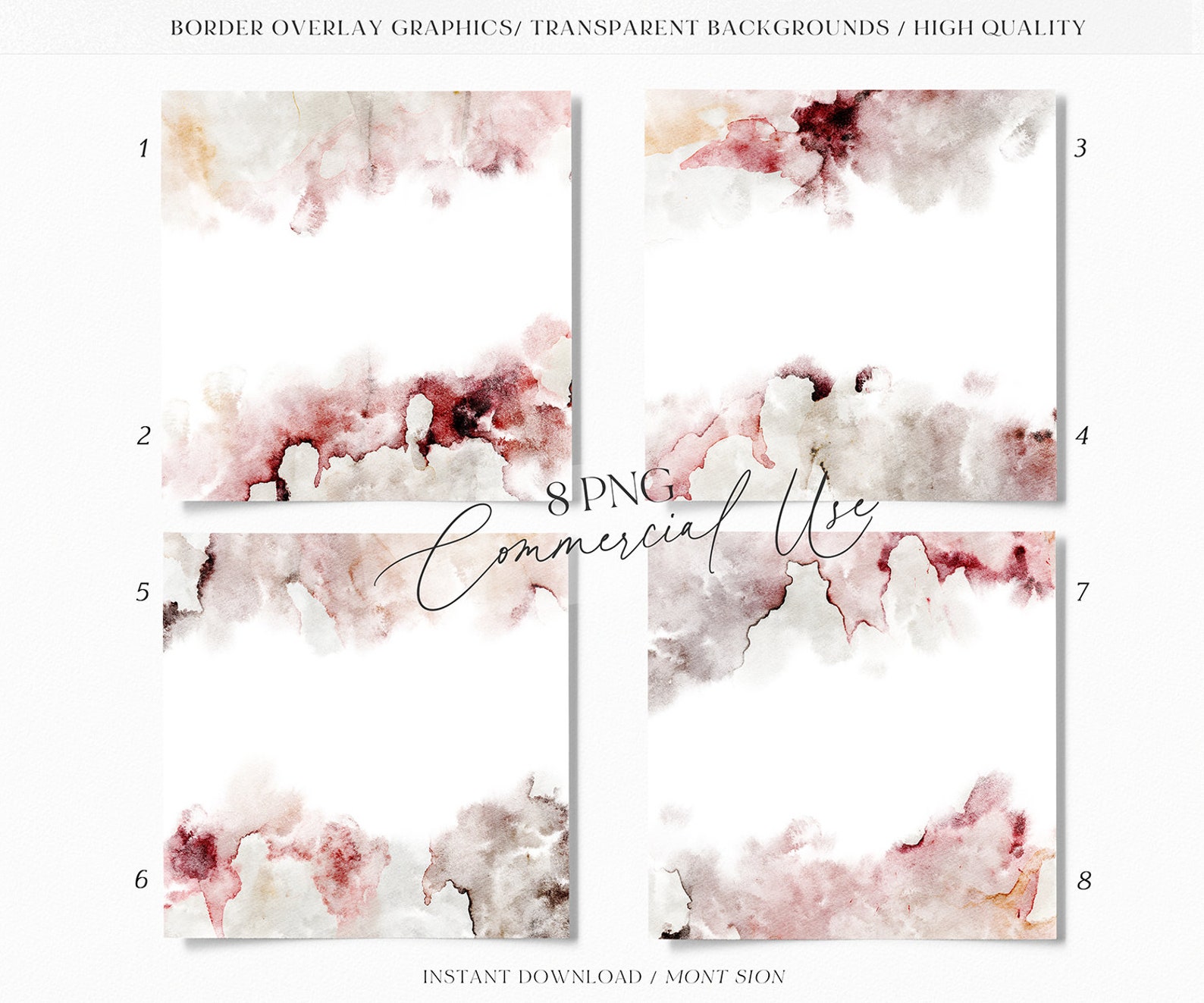 Aesthetic Borders Clip Art, Red Abstract Watercolor Border PNG ...