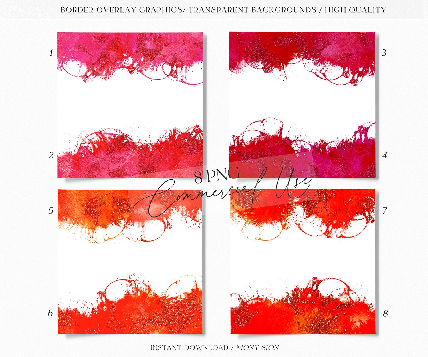 Aesthetic Borders Clipart Pink Orange/glitter Border PNG - Etsy