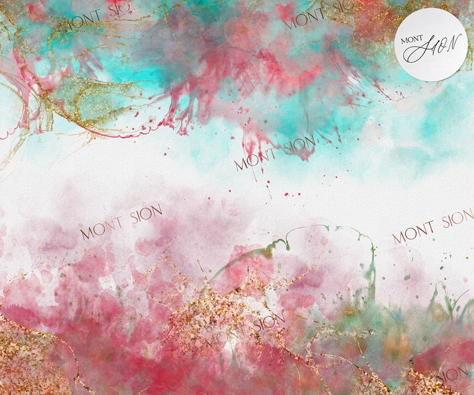 Alcohol Ink Borders Clip Art Set Pink/red/mint/gold/aesthetic - Etsy