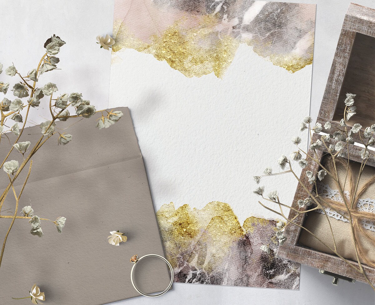 Aesthetic Borders Clipart, Gold Abstract Borders, Transparent ...