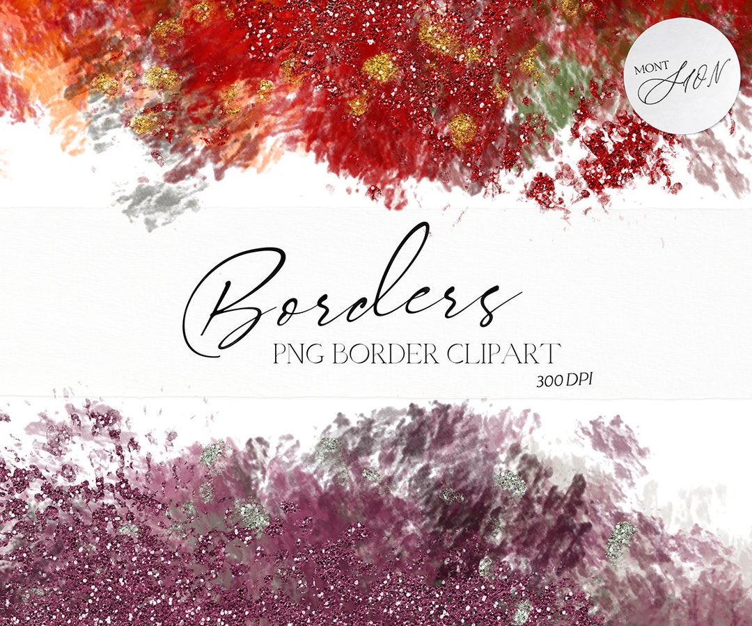 Abstract Borders Clip Art, Red/black/pink/gold/glitter/aesthetic ...