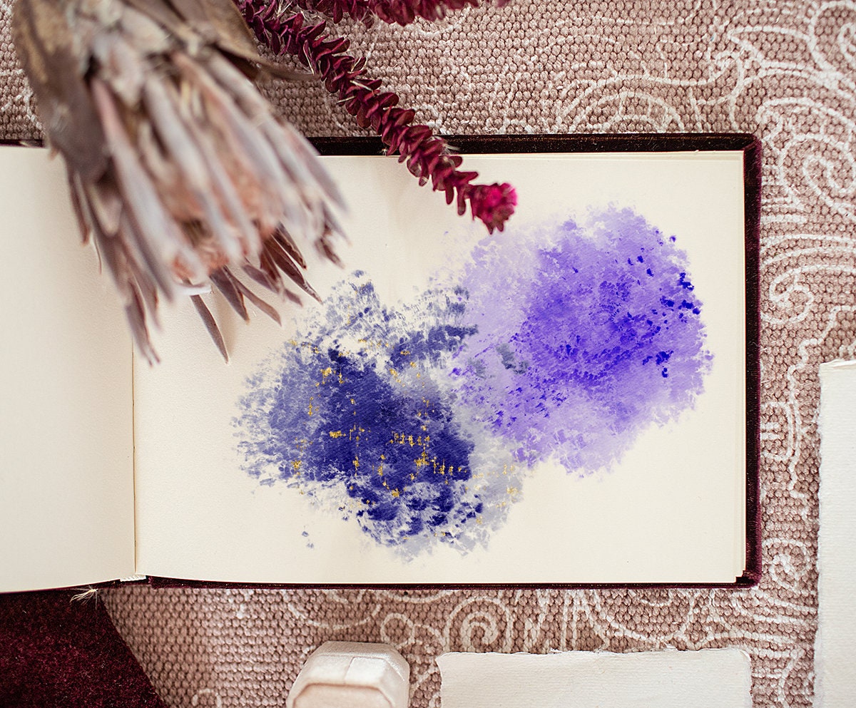 46 Abstract Watercolor Clip Art, Blue Watercolor/gold Glitter/shapes ...