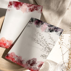 Alcohol Ink Borders Clip Art Set, Red/black/aesthetic Border Clipart, 8 ...