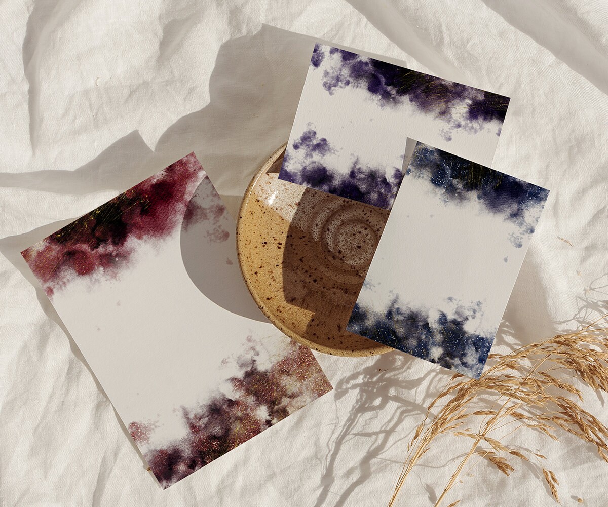 Aesthetic Borders Clip Art, Abstract Watercolor/purple Burgundy Border ...