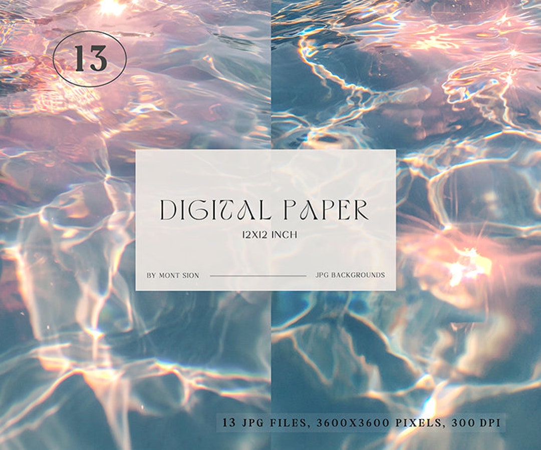 Water Reflection Digital Papers, Abstract Water Ripple Backgrounds ...