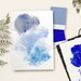 46 Abstract Watercolor Clip Art, Blue Watercolor/gold Glitter/shapes ...