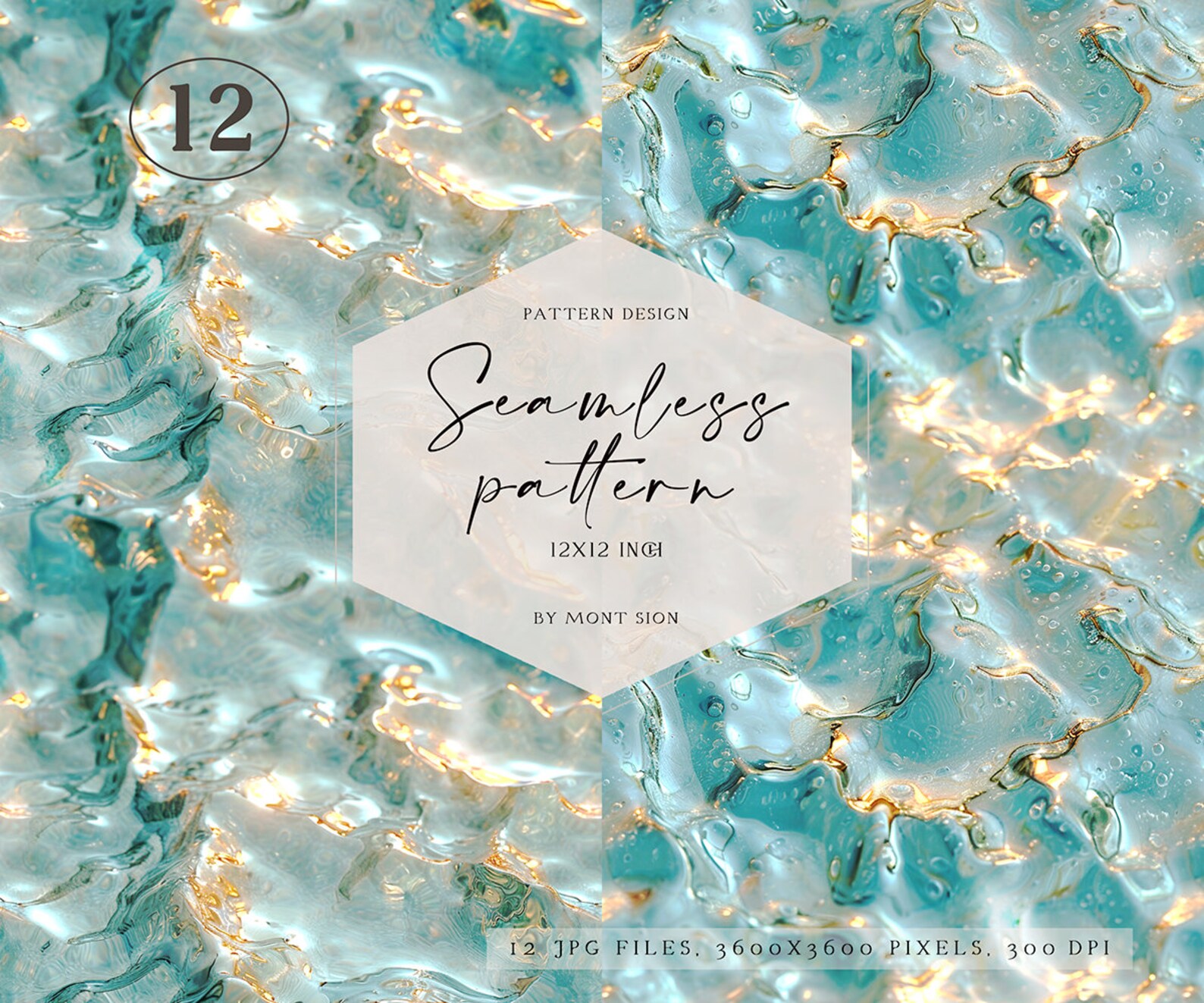 Radiant Solid Liquid Seamless Patterns, Blue Abstract Images, Seamless ...